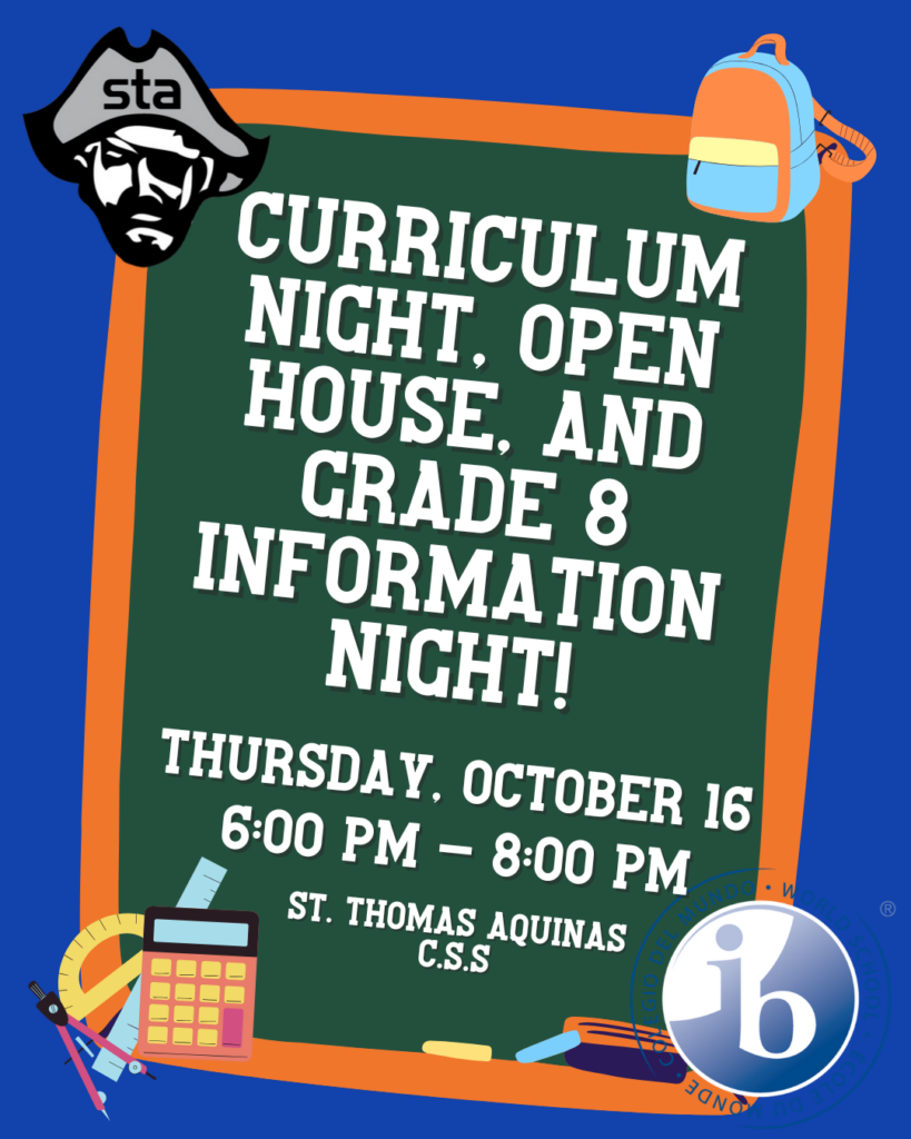 Curriculum Night, Open House, Grade 8 Info Night | St. Thomas Aquinas ...