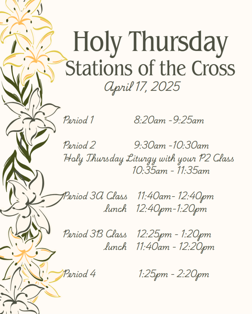 Holy Thursday – Stations of the Cross | Notre Dame Catholic Secondary ...