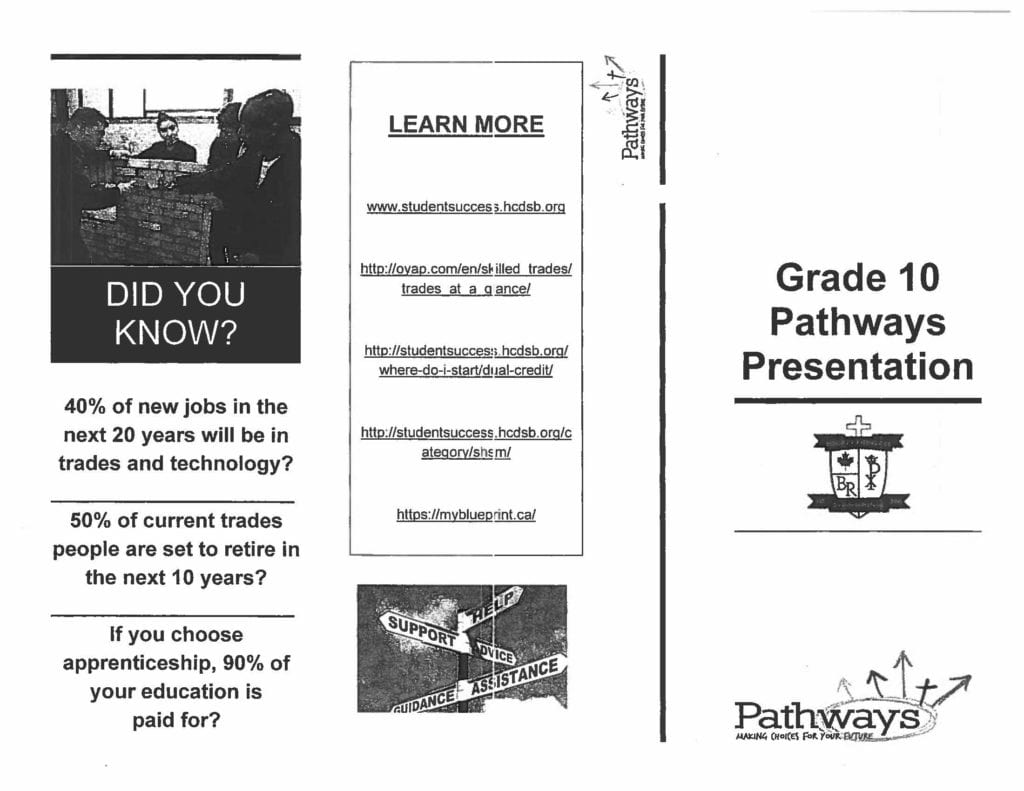 Information by Grade | Bishop Reding Catholic Secondary School, Milton